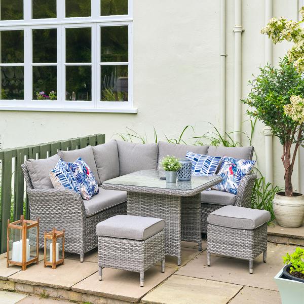 Biarritz Compact Corner Dining Set - Caulders Garden Centres
